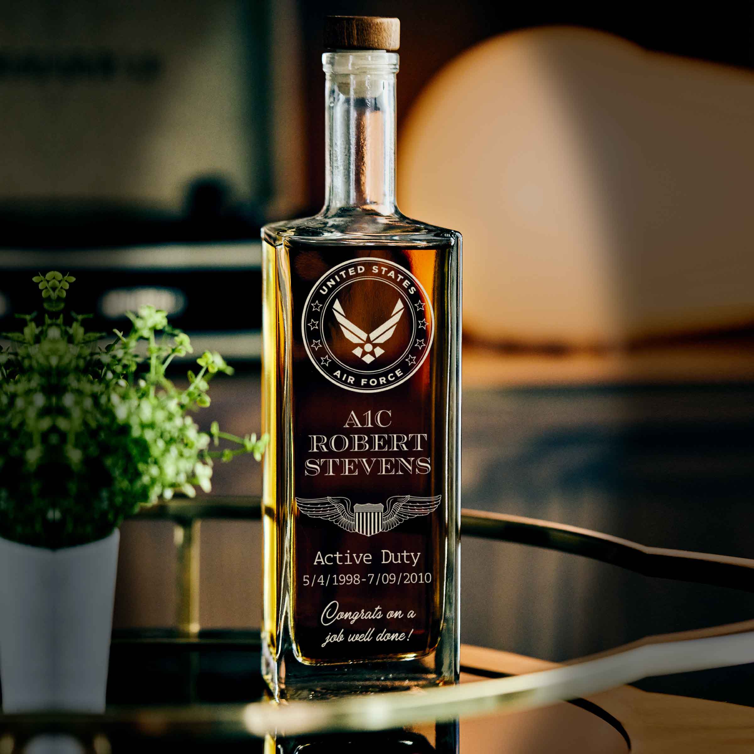 Air Force Decanter Gift for Veterans – Rec Etch